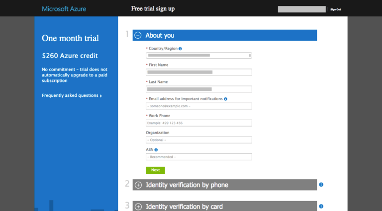 How to Create up a New Microsoft Azure Account