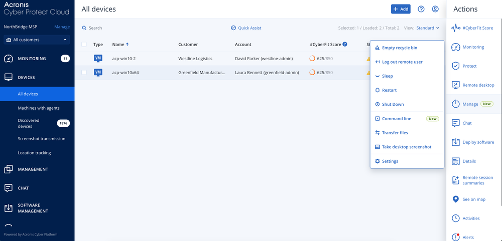 Secure and fast remote desktop software for MSPs | Acronis RMM
